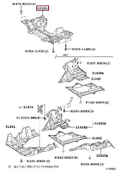 CROSSMEMBER SUB-ASSY, FRONT SUSPENSION 51201-26370 (номер toyota ...