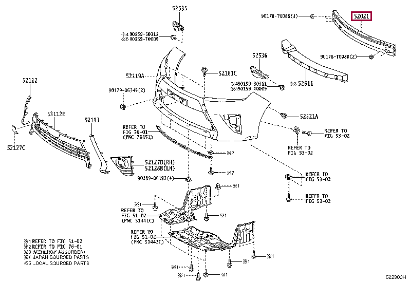 REINFORCEMENT SUB-ASSY, FRONT BUMPER 52021-0D140 (номер toyota 520210D140)