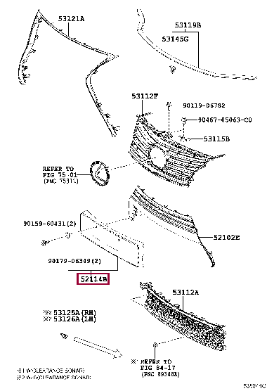 BRACKET, FRONT BUMPER EXTENSION MOUNTING 52114-53250 (номер toyota ...