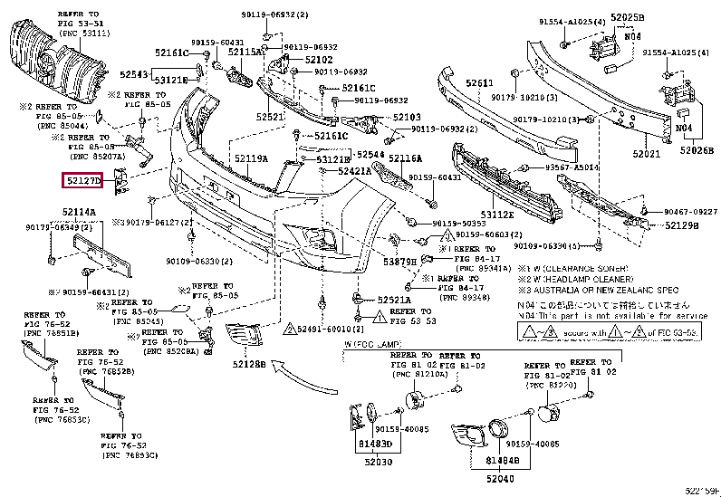 Заглушка птф правая 52127-60080 (номер toyota 5212760080)