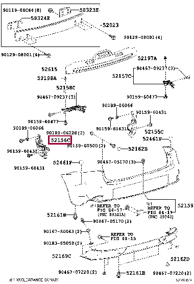 SUPPORT, REAR BUMPER SIDE, NO.1 LH 52156-53040 (номер toyota 5215653040)