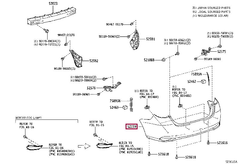 COVER, REAR BUMPER 52159-0U925 (номер toyota 521590U925)