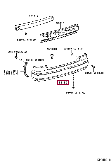 COVER, REAR BUMPER 52159-33907 (номер toyota 5215933907)