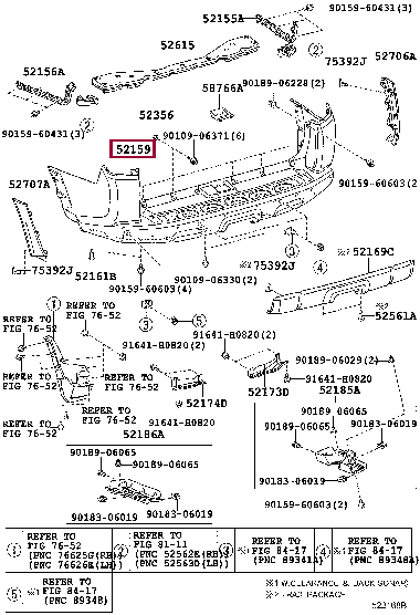 COVER, REAR BUMPER 52159-35917 (номер toyota 5215935917)