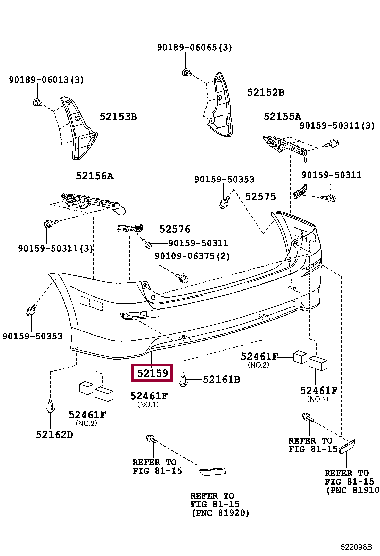 COVER, REAR BUMPER 52159-68907 (номер toyota 5215968907)