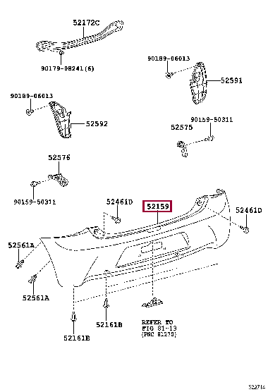 COVER, REAR BUMPER 52159-YP903 (номер toyota 52159YP903)