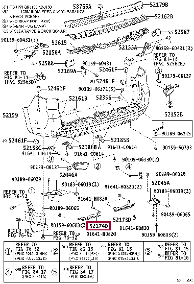 КРОНШТЕЙН ЗАДНЕГО БАМПЕРА 52174-60110 (номер toyota 5217460110)