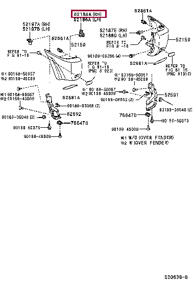 BRACKET, REAR BUMPER SIDE, LH 52185-42020 (номер toyota 5218542020)