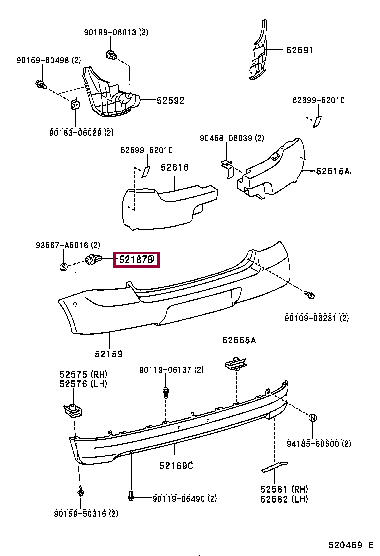 GUIDE, REAR BUMPER LOCATION 52187-52010 (номер toyota 5218752010)