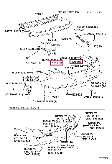 SPACER, REAR BUMPER MOUNTING 52188-33030 (номер toyota 5218833030)