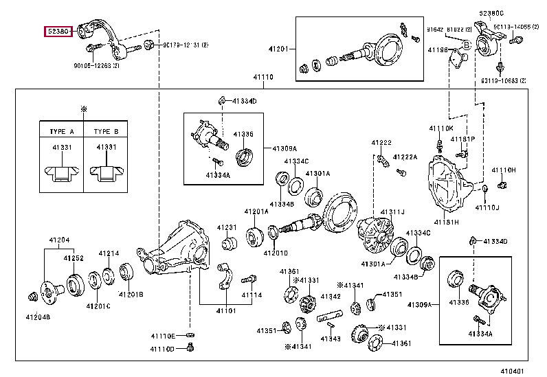 SUPPORT, REAR DIFFERENTIAL, NO.1 52380-42071 (номер toyota 5238042071)