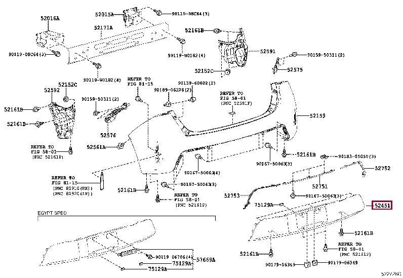 GUARD, REAR BUMPER 52453-02041 (номер toyota 5245302041)