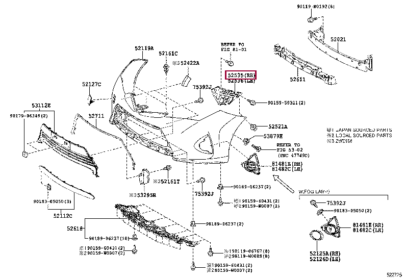 RETAINER, FRONT BUMPER SIDE, RH 52535-02050 (номер toyota 5253502050)