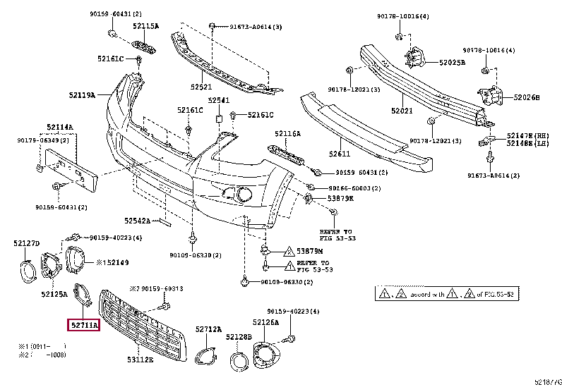 Накладка 52711-60040 (номер toyota 5271160040)