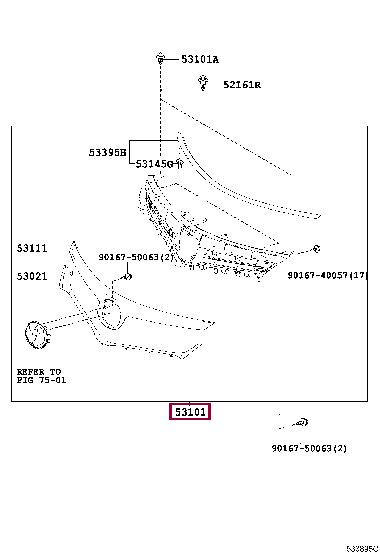 GRILLE SUB-ASSY, RADIATOR 53101-07130 (номер toyota 5310107130)