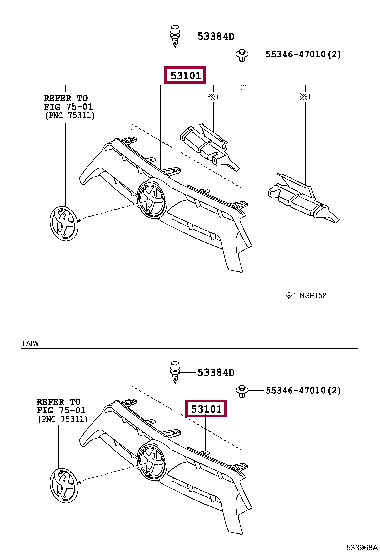 GRILLE SUB-ASSY, RADIATOR 53101-0D600 (номер toyota 531010D600)
