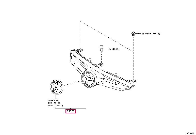 GRILLE SUB-ASSY, RADIATOR 53101-YL020 (номер toyota 53101YL020)