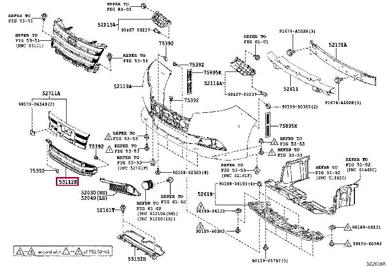GRILLE, RADIATOR, LOWER NO.1 53112-28310 (номер toyota 5311228310)