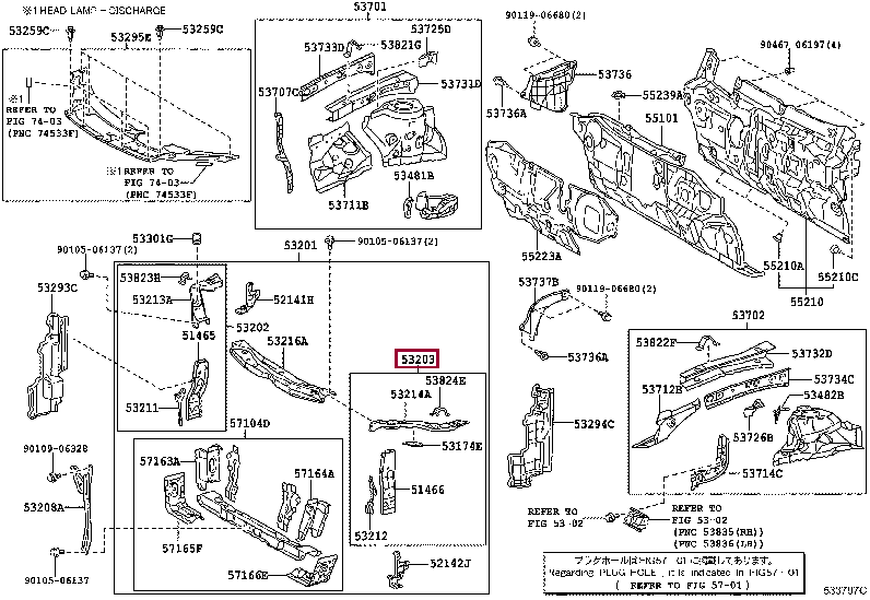 SUPPORT SUB-ASSY, RADIATOR, LH 53203-33160 (номер toyota 5320333160)