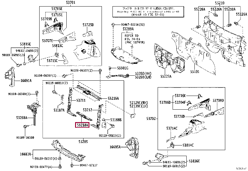 SUPPORT, RADIATOR, LOWER 53209-78010 (номер toyota 5320978010)
