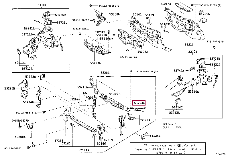 SUPPORT, RADIATOR, UPPER LH 53214-47900 (номер toyota 5321447900)