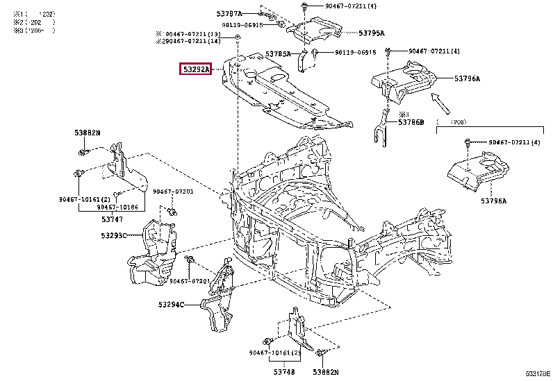 SEAL, RADIATOR SUPPORT, UPPER 53292-60120 (номер toyota 5329260120)