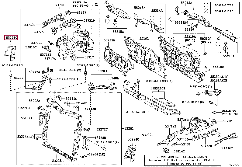 DEFLECTOR, RADIATOR SIDE, RH 53293-12040 (номер toyota 5329312040)