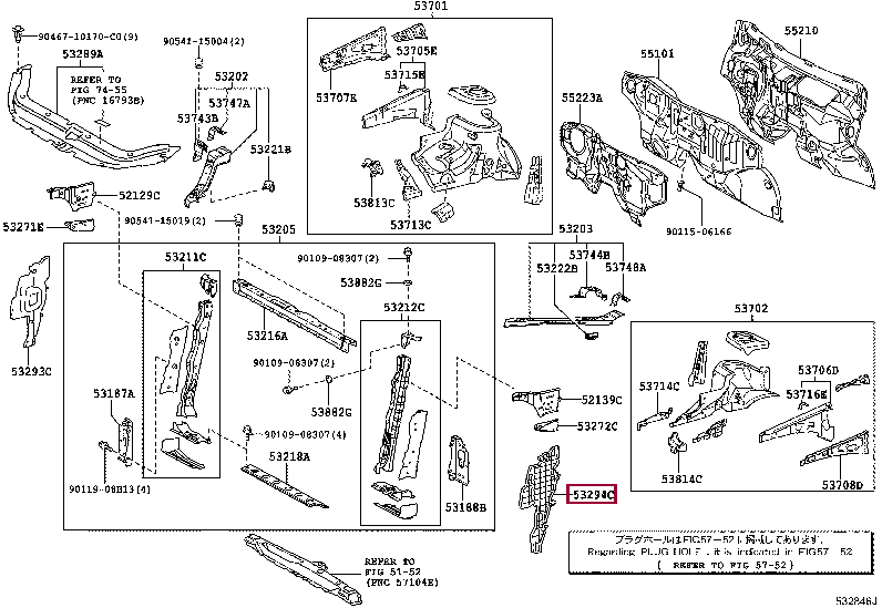 DEFLECTOR, RADIATOR SIDE, LH 53294-42061 (номер toyota 5329442061)