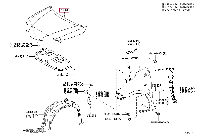 HOOD SUB-ASSY 53301-0D360 (номер toyota 533010D360)