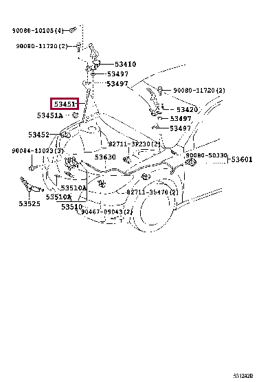 Держатель капота 5344012030 53440-12030 (номер toyota 5344012030)