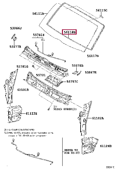 DAM, WINDOW GLASS ADHESIVE, NO.2 56118-26020 (номер toyota 5611826020)