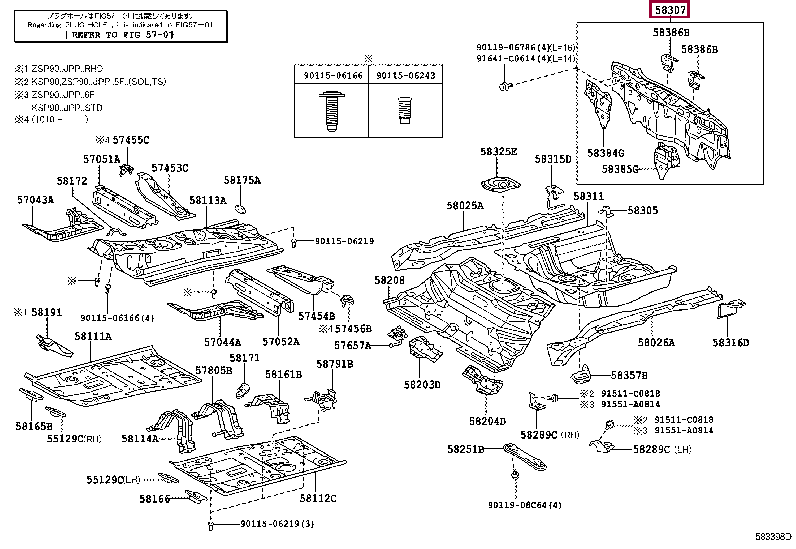 Задняя кузовная панель 58307-52430 (номер toyota 5830752430)