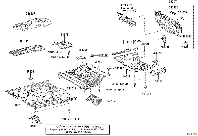 PANEL, REAR FLOOR SIDE, RH 58313-33050 (номер toyota 5831333050)
