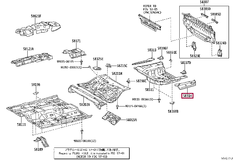 PANEL, REAR FLOOR SIDE, LH 58314-33060 (номер toyota 5831433060)