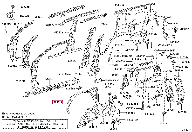 PANEL, QUARTER WHEEL HOUSE, OUTER RH 61631-60080 (номер toyota 6163160080)
