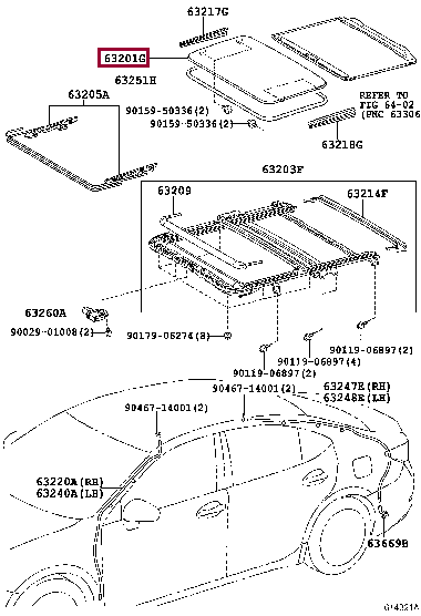 GLASS SUB-ASSY, SLIDING ROOF 63201-33191 (номер toyota 6320133191)