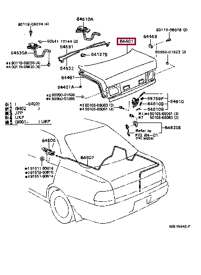 PANEL SUB-ASSY, LUGGAGE COMPARTMENT DOOR 64401-2B600 (номер toyota ...