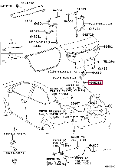 STRIKER, LUGGAGE COMPARTMENT DOOR LOCK 64621-02010 (номер toyota ...