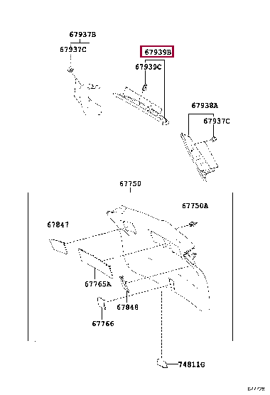 GARNISH, BACK DOOR, CENTER 67939-42040-C0 (номер toyota 6793942040C0)