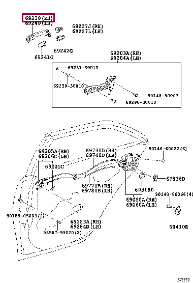 HANDLE ASSY, REAR DOOR OUTSIDE, LH 69210-33110-A1 (номер toyota ...