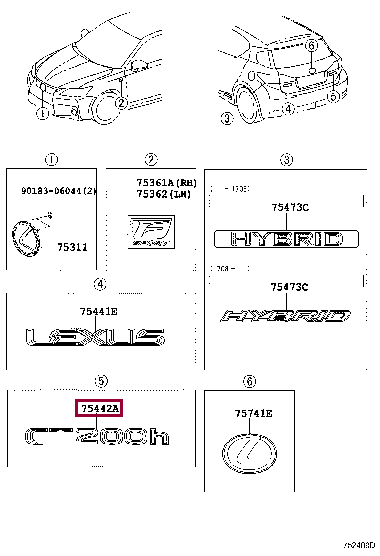 PLATE, BACK DOOR NAME, NO.2 75442-76010 (номер toyota 7544276010)