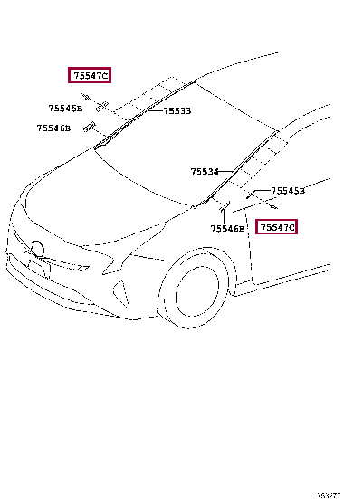 Крепеж (заклепка) 75547-51021 (номер toyota 7554751021)