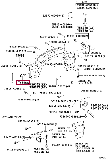 Уплотнитель 75798-60020 (номер toyota 7579860020)