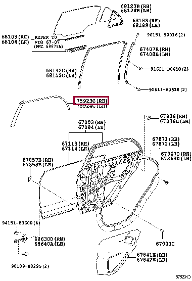 TAPE, BLACK OUT, NO.2 RH 75923-12060 (номер toyota 7592312060)