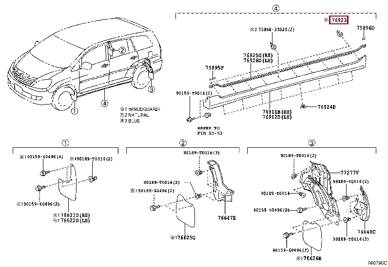 RETAINER, SIDE MUDGUARD 76923-21010 (номер toyota 7692321010)