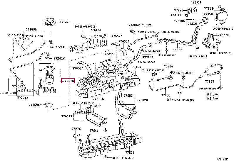 TUBE SUB-ASSY, FUEL TANK VENT 77010-35030 (номер toyota 7701035030)