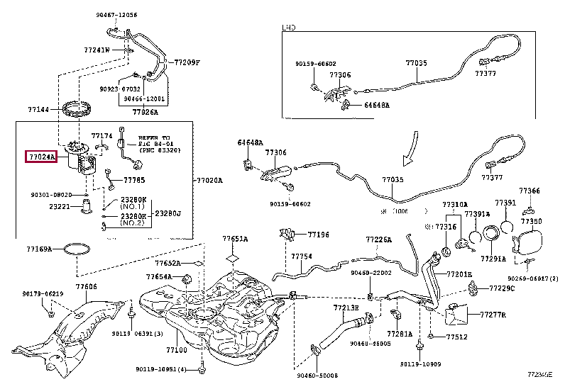 Фильтр топливный 77024-12050 (номер toyota 7702412050)