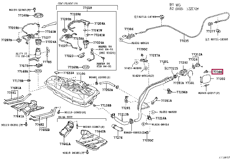 Пружинка лючка 77360-30080 (номер toyota 7736030080)