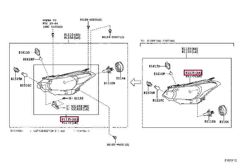 UNIT ASSY, HEADLAMP, RH 81130-0DG30 (номер toyota 811300DG30)