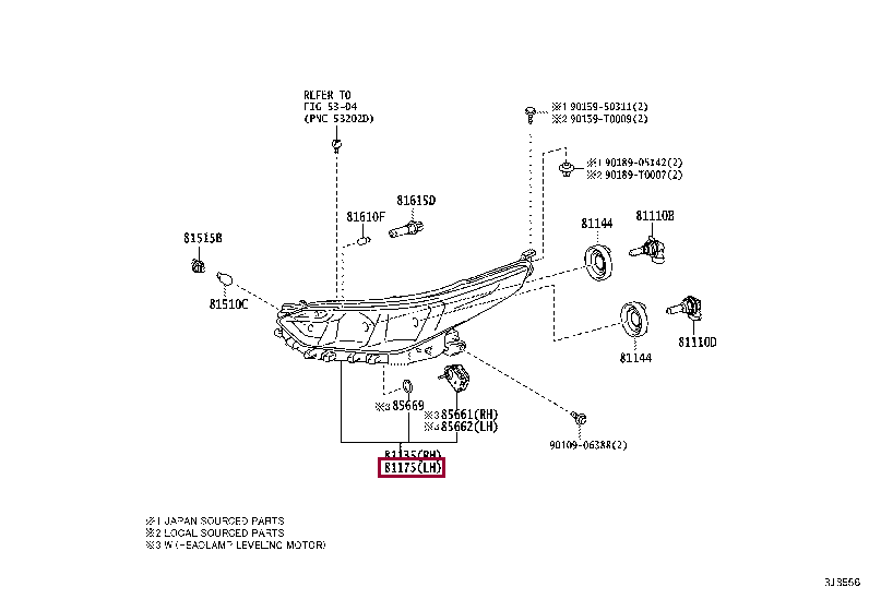 UNIT ASSY, HEADLAMP, LH 81170-0DL00 (номер toyota 811700DL00)
